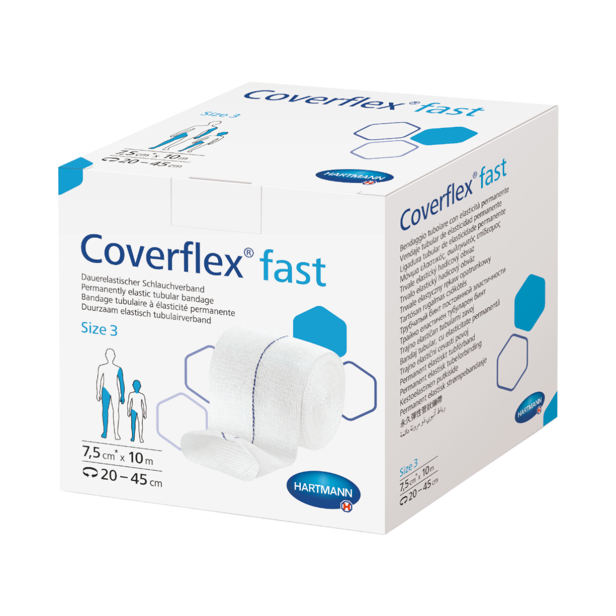 Coverflex Fast Bande Fixation Bleu T3 7,5 cm x 10 m